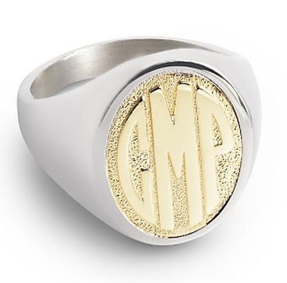 14k Gold Monogram Signet Rings For Women | semashow.com