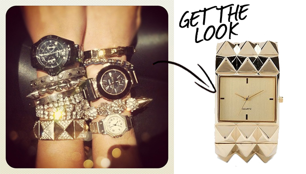Pyramid Studded Watch | Gold Studded Watches | Best Designer Watches ...