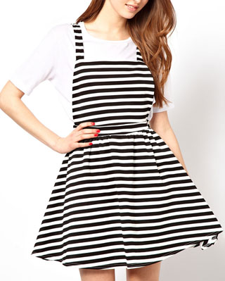 ASOS Denim Pinafore Dress in Spot Print - SHEfinds