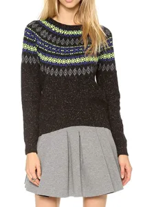 Fuzzy Fair Isle Sweater - SHEfinds