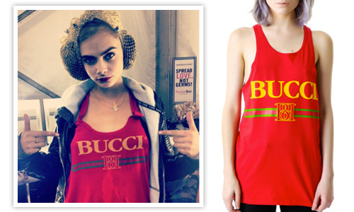 Cara Delevingne Brian Lichtenberg Bucci 24K Tank Top in Red - SHEfinds