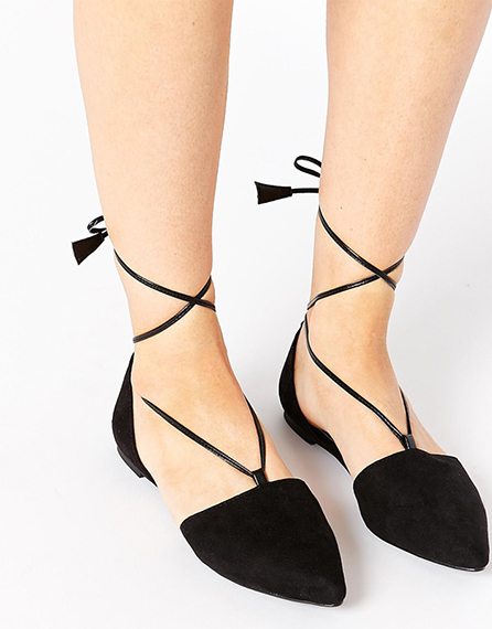 Shop The Prettiest Lace-Up Flats - SHEfinds