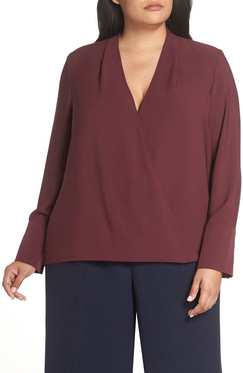 You *Need* This Flattering V-Neck Blouse In Your Work Wardrobe–It Looks ...
