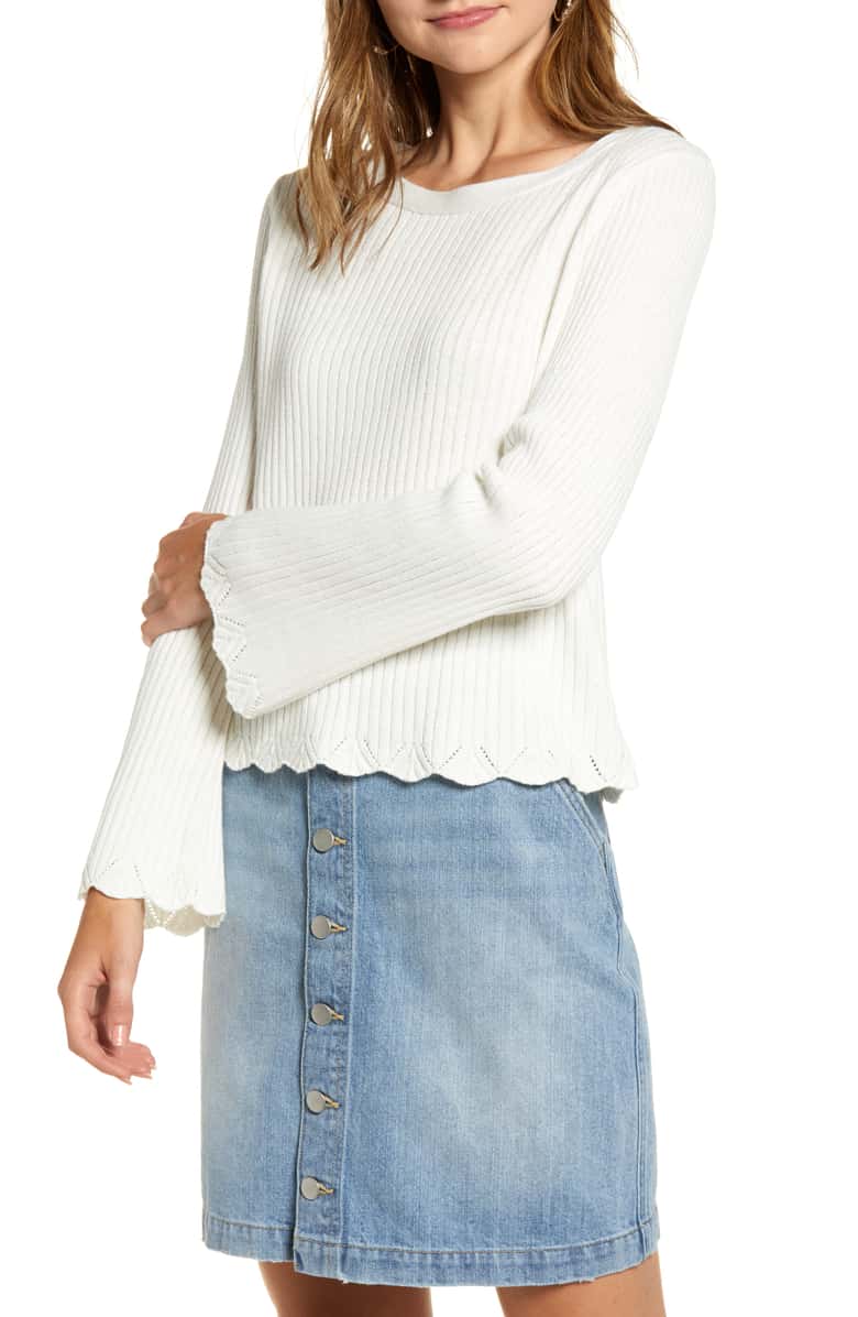Every Woman Should Have This Pretty Scalloped Sweater In Her Closet ...