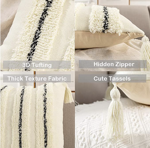 This Boho Tufted Throw Pillow Cover Is Only $8 From Amazon - SHEfinds