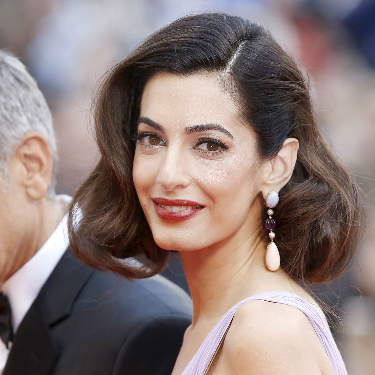 Amal Clooney Steps Out With Husband George Clooney In Chic Graphic Mini Dress - SHEfinds