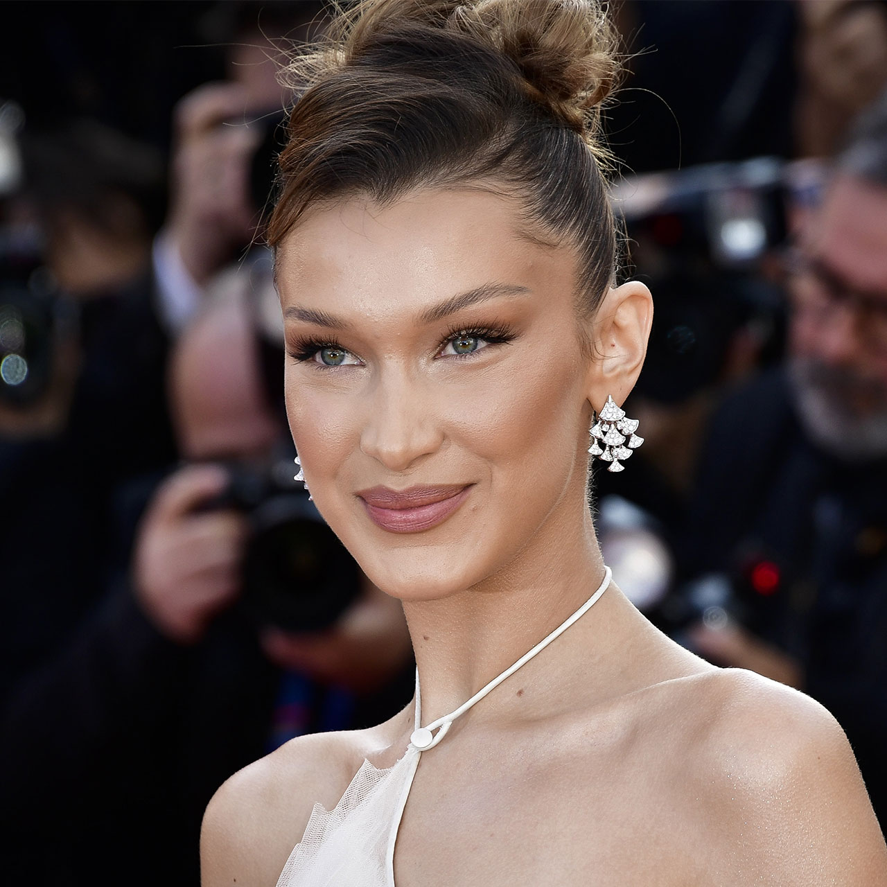 Bella Hadid Glows In A Lace Tank Top While Wishing Sister Gigi Hadid A ...