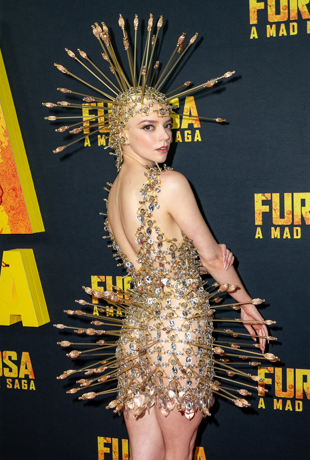 Anya Taylor-Joy Turns Heads In A Spike-Covered Gold Dress And Intricate ...