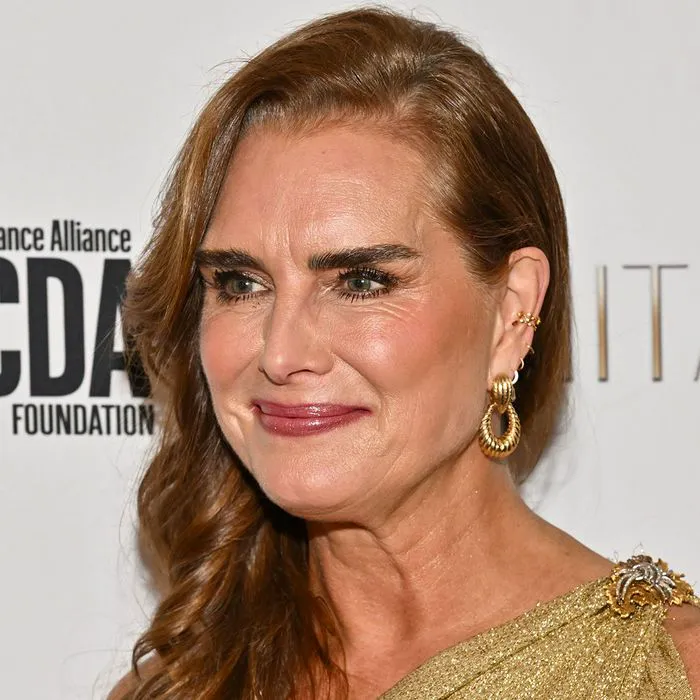 Brooke Shields, 58, Sparkles In A Gold One-Shoulder Gown On The Red ...