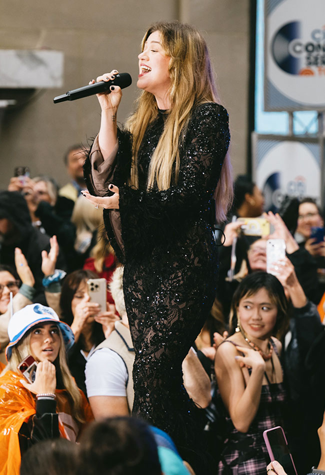 Kelly Clarkson Stuns In A Curve-Hugging Catsuit - SHEfinds